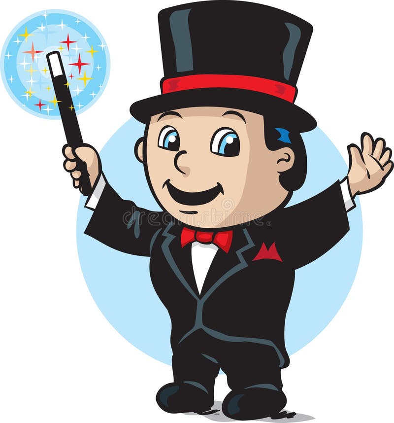 Cute magician stock vector. Illustration of loud, performer - 39595407