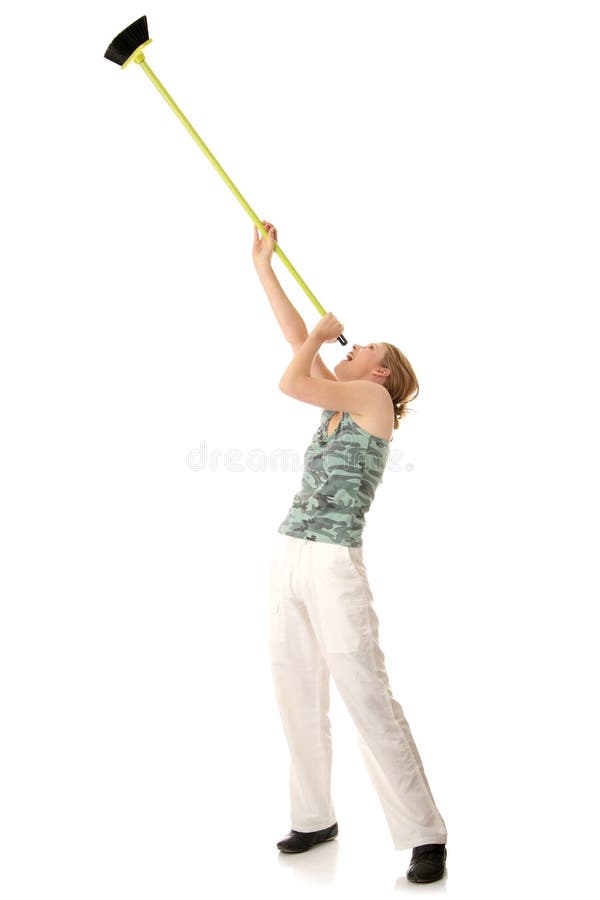 Cute maid woman cleaner stock photo. Image of brush, household - 11553978