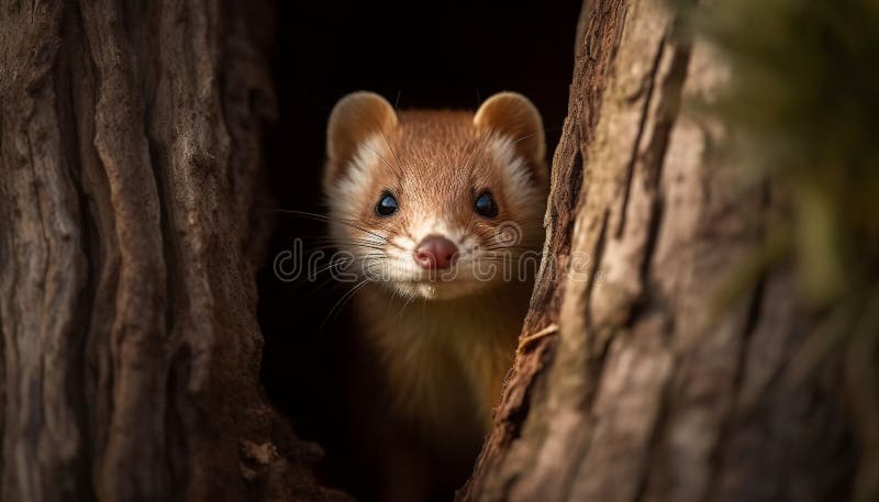 Cute Mammal in Nature, Small Rodent with Fluffy Fur Generated by AI ...