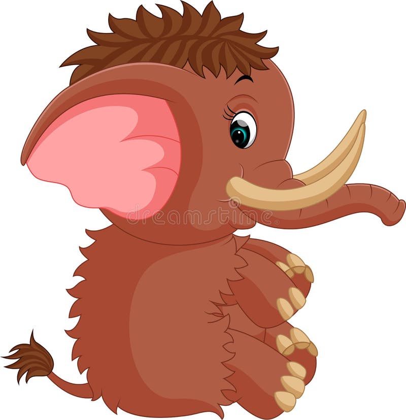 Cartoon cute mammoth stock vector. Illustration of lovely - 53128732