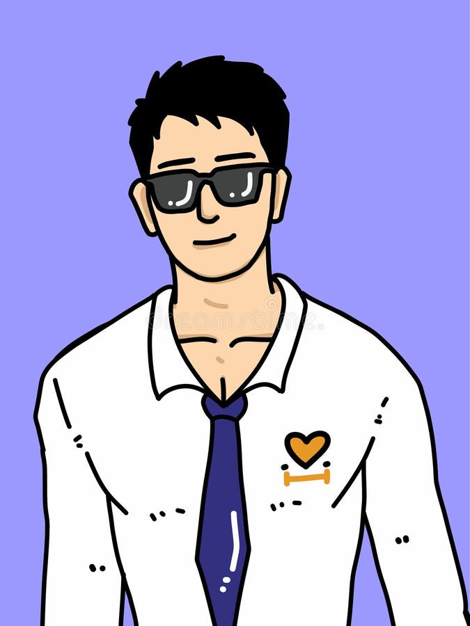 Cute Man Cartoon on Blue Background Stock Illustration - Illustration ...