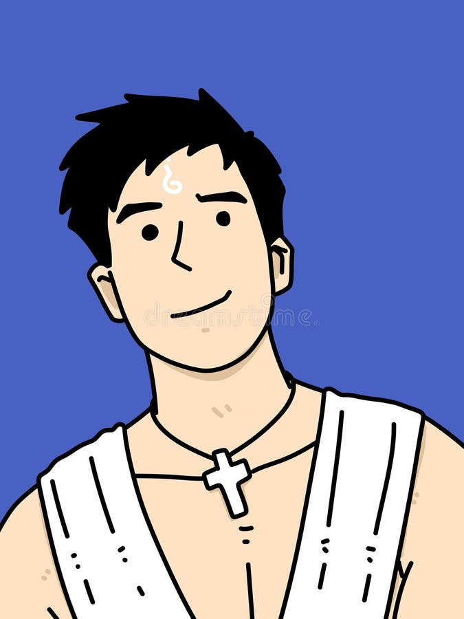 Cute Man Cartoon on Blue Background Stock Illustration - Illustration ...