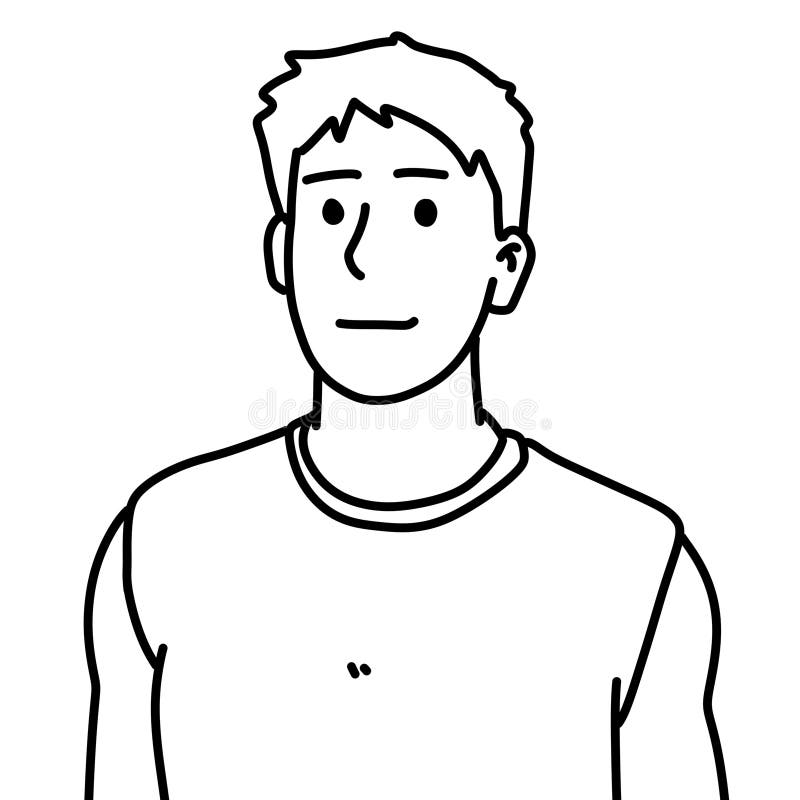 Cute Man Cartoon for Coloring Stock Illustration - Illustration of ...