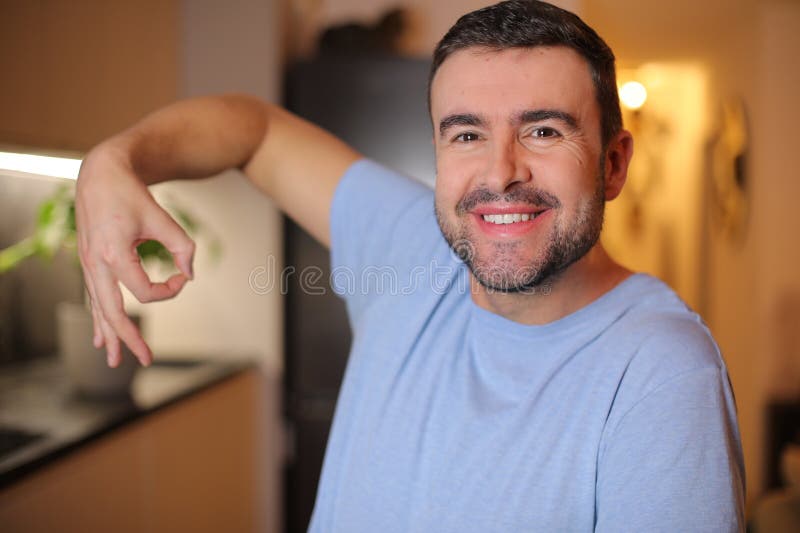 Cute Man Doing the Popular "circle Game Gesture" Stock Photo - Image of ...