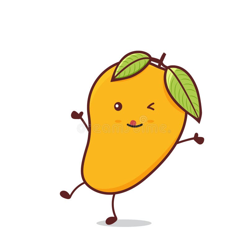 Cute Mango Fruit Mascot Cartoon Illustration Vector Stock Vector ...