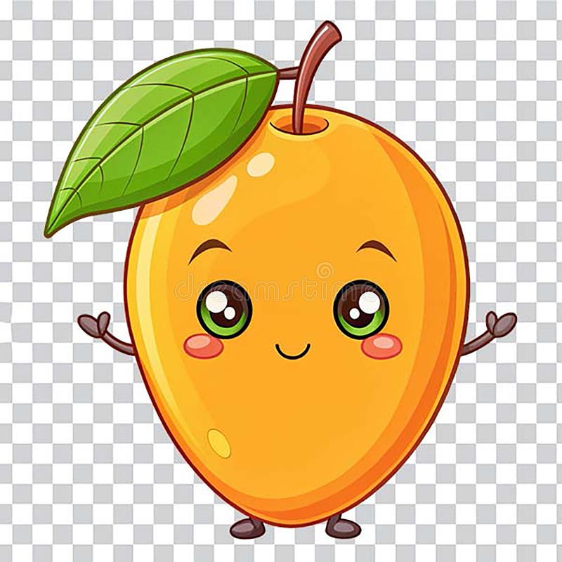 Cute Mango Fruits Hangging with Branch Stock Illustration ...
