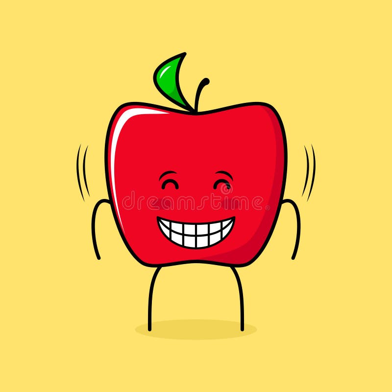 Cute Smiling Red Apple Emoji Stock Illustrations – 85 Cute Smiling Red ...