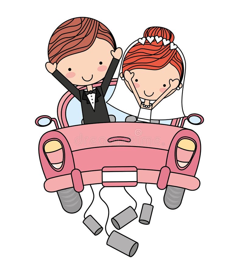 Cute Married Couple Isolated Icon Design Stock Illustration ...