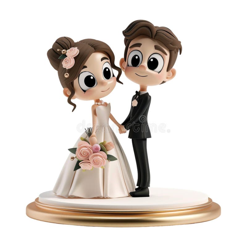 Cute Married Couple Standing on Transparent Background - Ai Generated ...