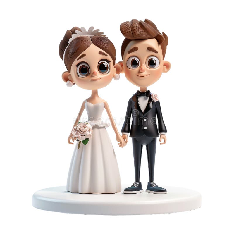 Cute Married Couple Standing on Transparent Background - Ai Generated ...