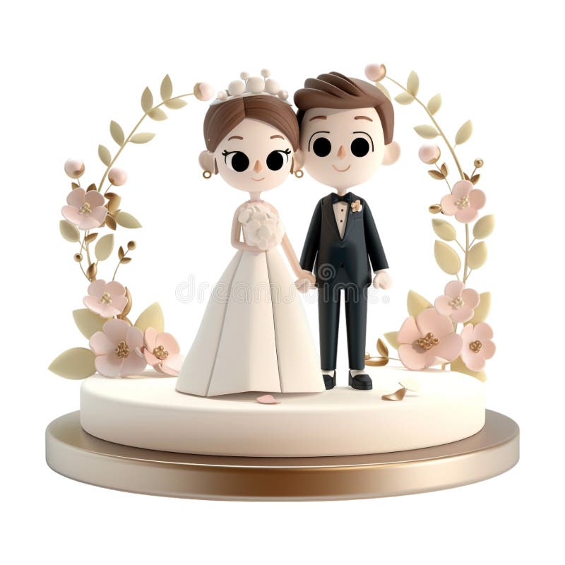 Cute Married Couple Standing on Transparent Background - Ai Generated ...