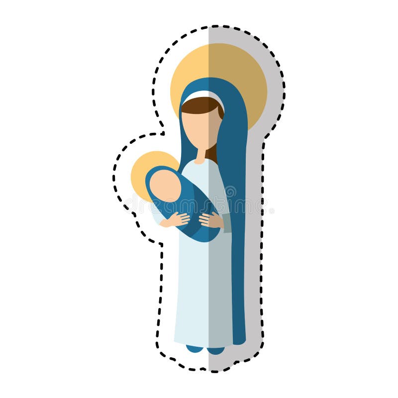 Cute mary virgin icon stock vector. Illustration of religion - 88719670