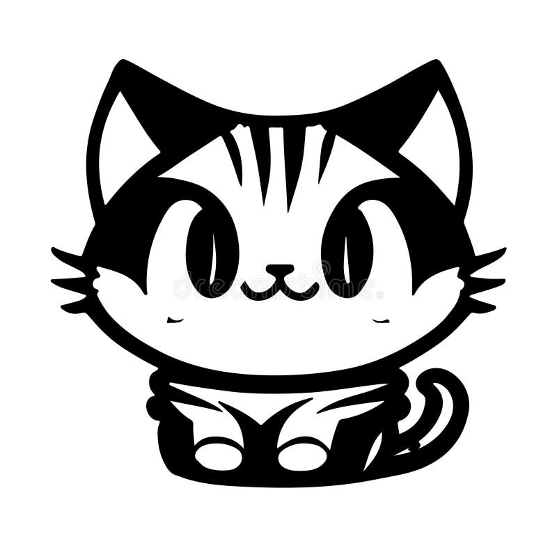 A Cute Mascot Cat Logo Vector Art. Stock Vector - Illustration of ...