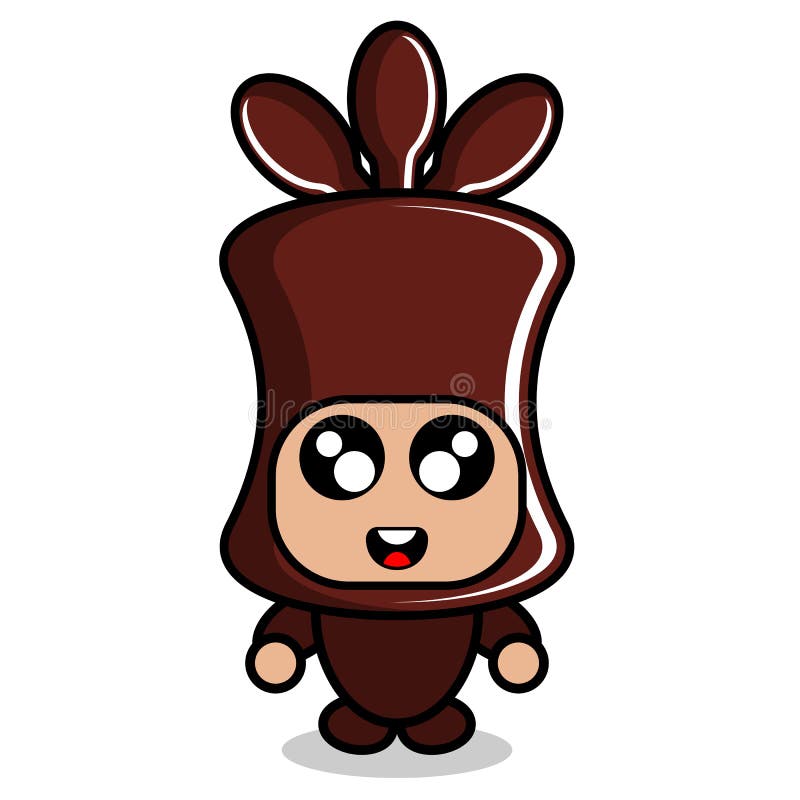 Cute Mascot Costume Chocolate Candy Roll Stock Vector - Illustration of ...