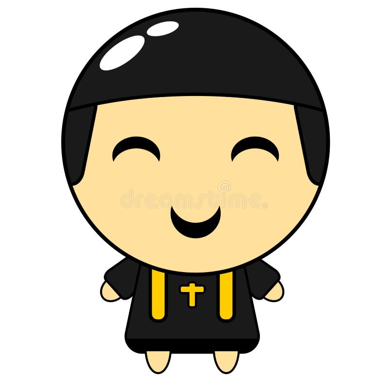 Cute mascot priest stock vector. Illustration of chibi - 219764561