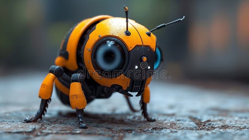 Cute Mechanical Robot. Bumblebee Cyborg Stock Illustration ...