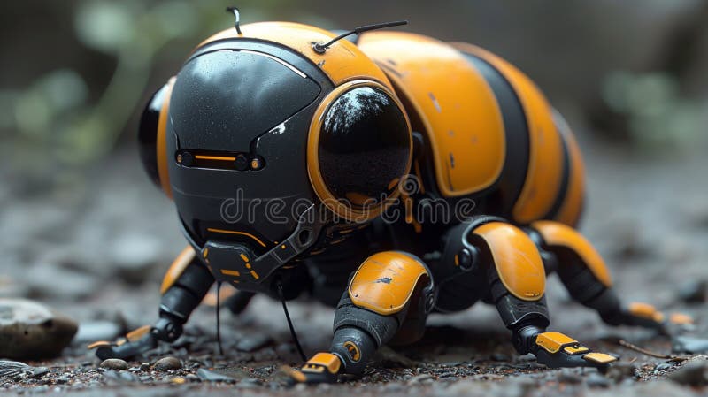 Cute Mechanical Robot. Bumblebee Cyborg Stock Illustration ...