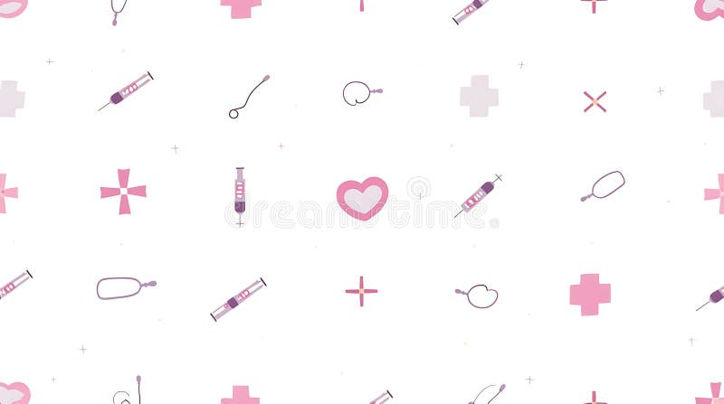 Cute Medical Background Pattern with Syringes and Stethoscopes Stock ...