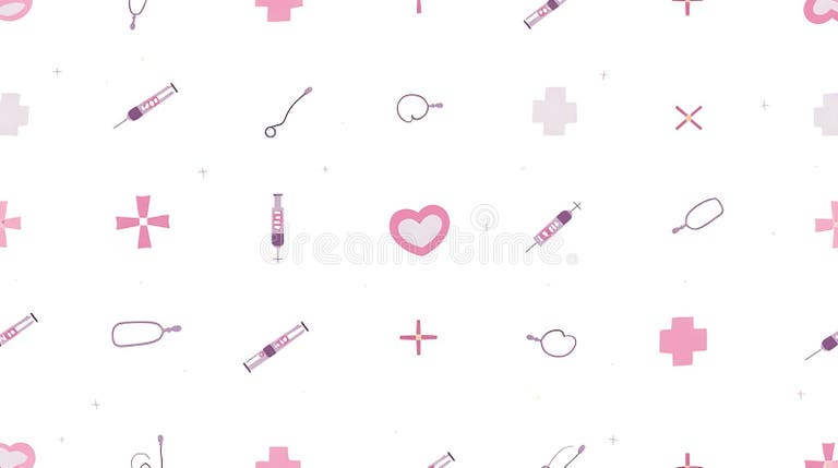 Cute Medical Background Pattern with Syringes and Stethoscopes Stock ...