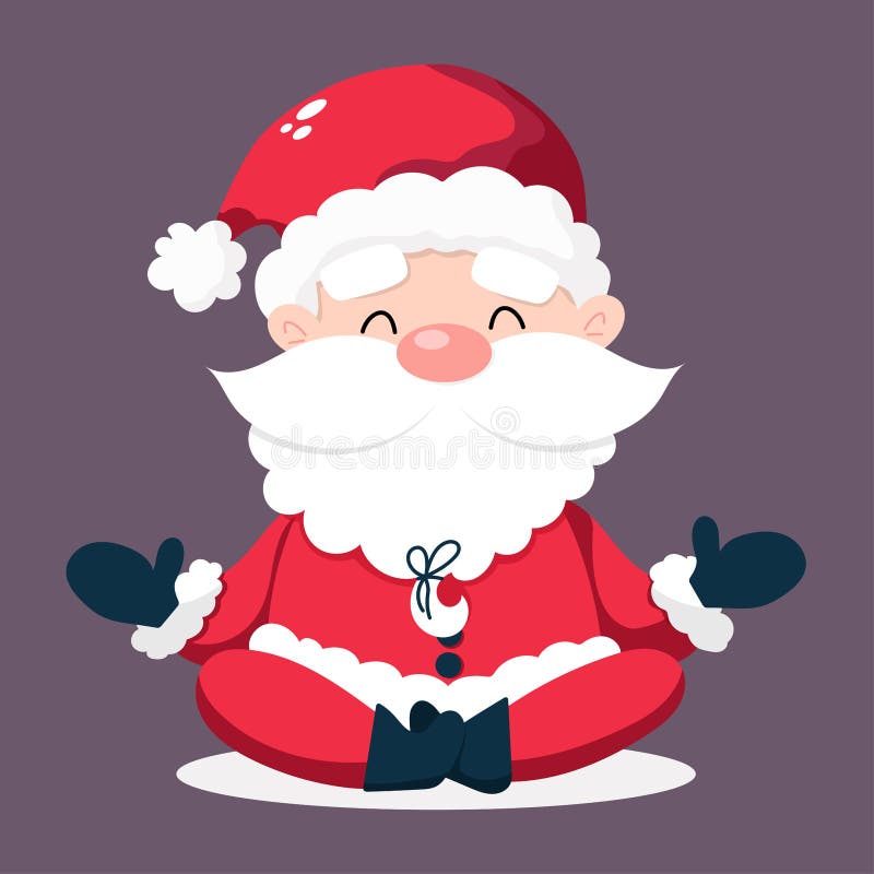 Cute Meditating Santa. Santa in a Lotus Pose Stock Vector ...