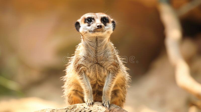 Cute Meerkat Suricata Suricatta Staring. Generative Ai Stock ...