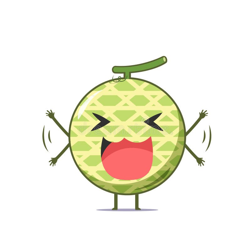Cute Melon Character Crying Isolated on White Background. Melon ...
