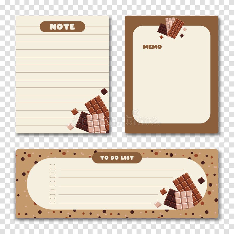 Cute Memo Template. a Collection of Striped Notes, Blank Notebooks ...
