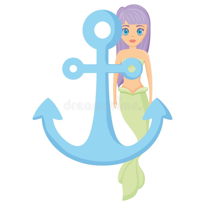 Anchor Mermaid Stock Illustrations – 691 Anchor Mermaid Stock ...