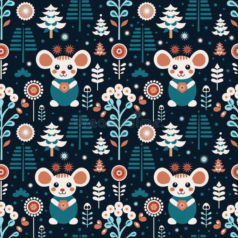 Cute Mice and Rats in a Row Stock Vector - Illustration of rear, border ...