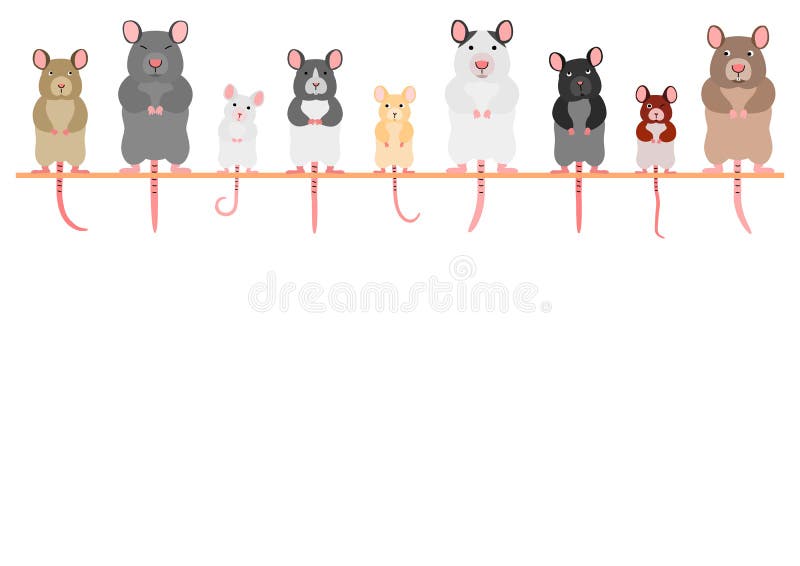 Cute mice border set stock vector. Illustration of upper - 162290071