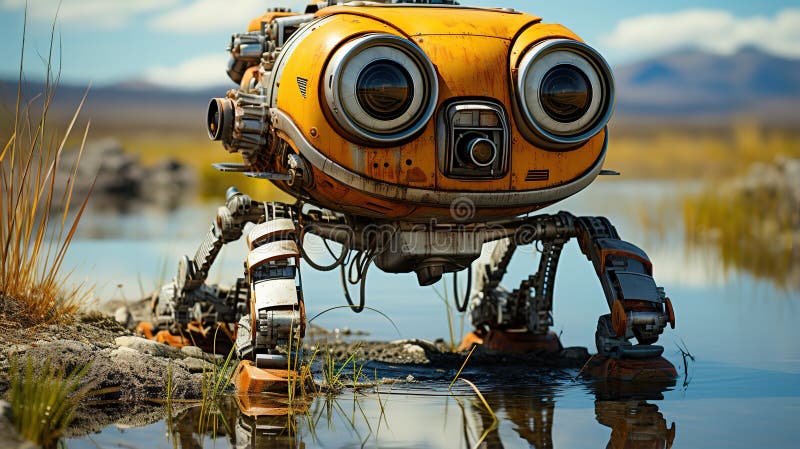 Cute Microbots Wallpaper stock photo. Image of nanobot - 295377362
