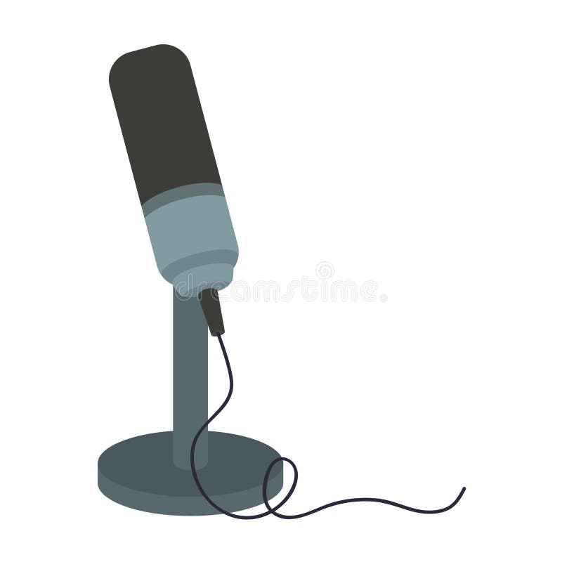 Cute Microphone Icon. Simple Vector. Stock Vector - Illustration of ...