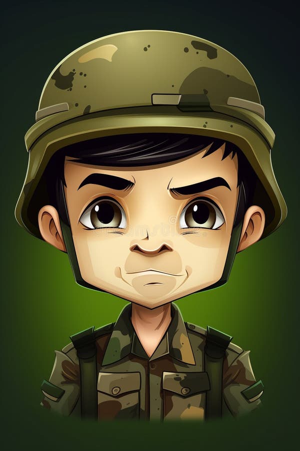 Cute Military Avatar. AI Generated Stock Illustration - Illustration of ...