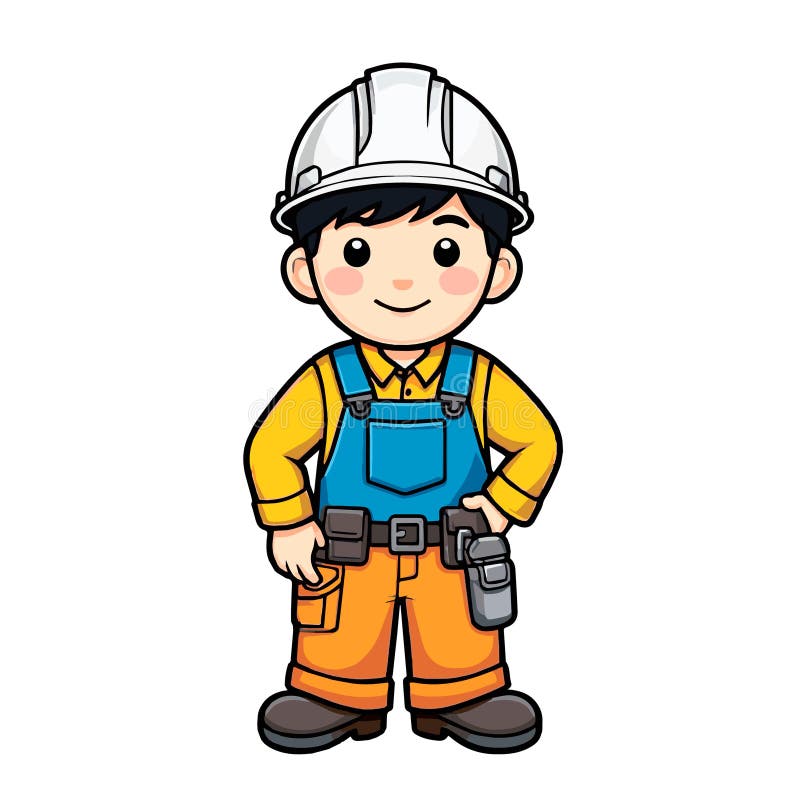 Cute Mine Worker in Uniform, Cartoon Character Isolated on White Stock ...