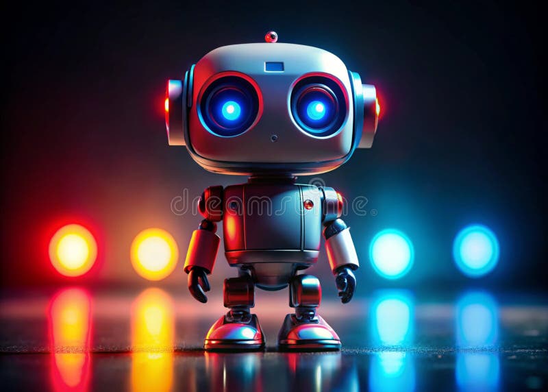 Cute Mini Ai Robot Generative Ai Stock Illustration - Illustration of ...