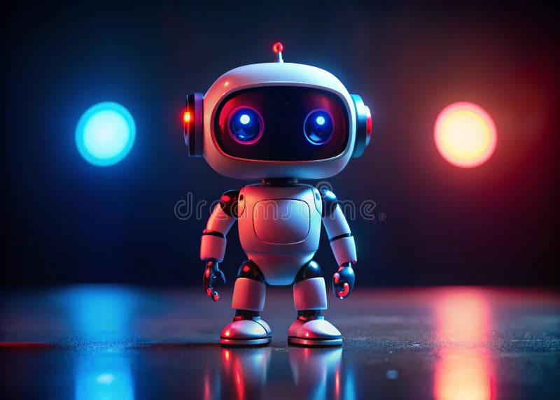 Cute Mini Ai Robot Generative Ai Stock Illustration - Illustration of ...