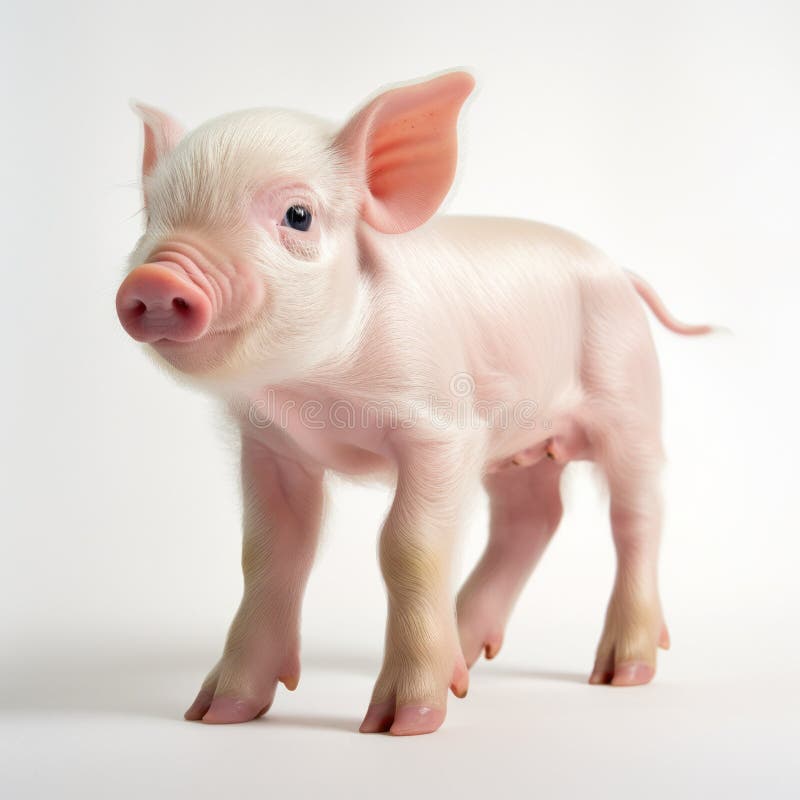 Cute Mini Pig Isolated. Illustration AI Generative Stock Illustration ...