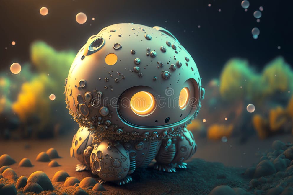 Cute Mini Robot, Generative AI Stock Illustration - Illustration of ...