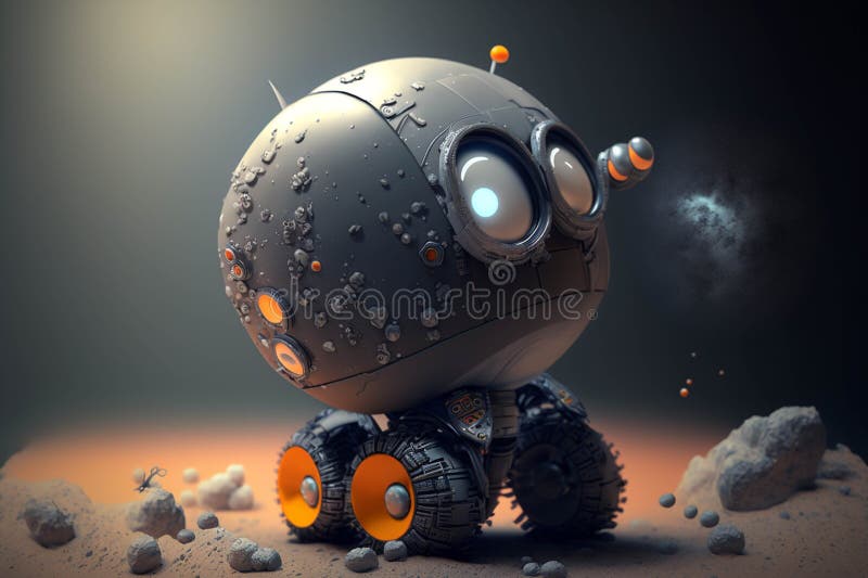 Cute Mini Robot, Generative AI Stock Illustration - Illustration of ...