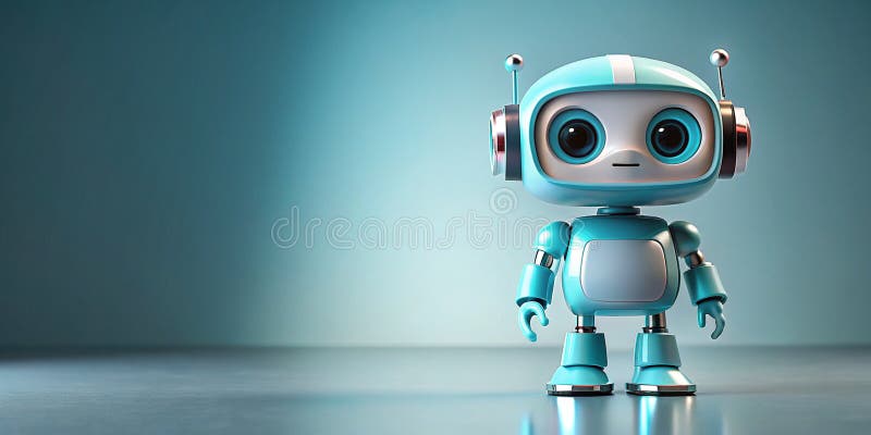 Cute Mini Robot in Isolated Background Transparant AI Generative Stock ...