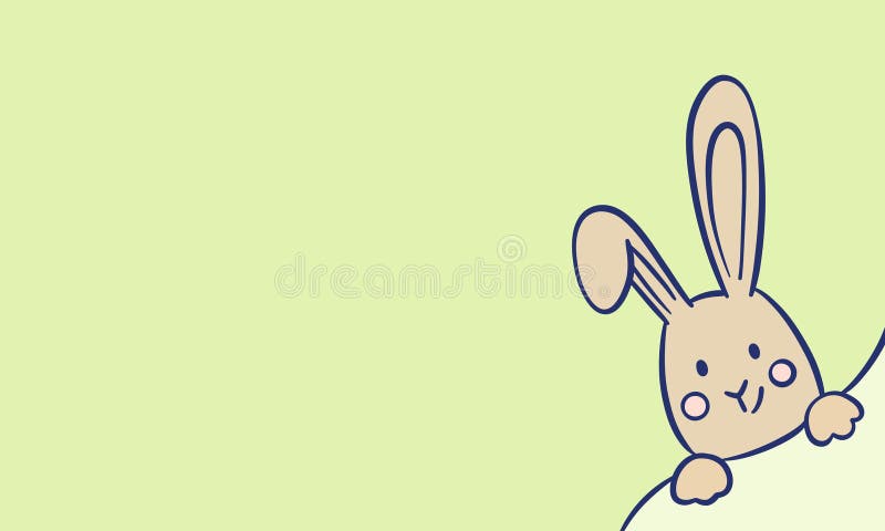 Cute Minimalist Adorable Vector Rabbit Cartoon Banner Design, Empty ...