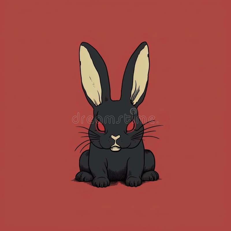 Cute Minimalist Comics of a Deer and a Dead Rabbit Stock Illustration ...