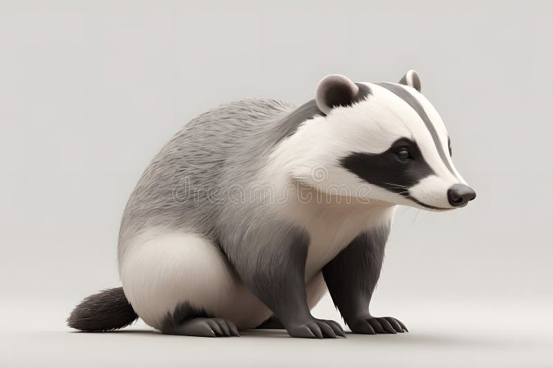 A Cute Minimalistic Simple Full-body Badger is Generated Using AI ...