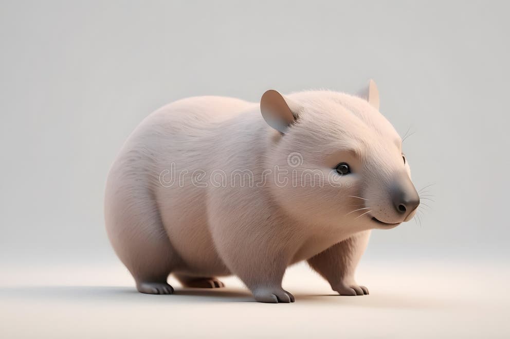 A Cute, Minimalistic Full-body Side Profile of a Wombat is Generated ...