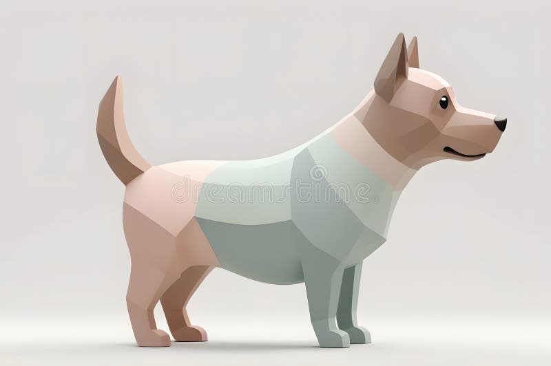 A Cute, Minimalistic Side Profile of a Dog is Generated Using AI. Stock ...
