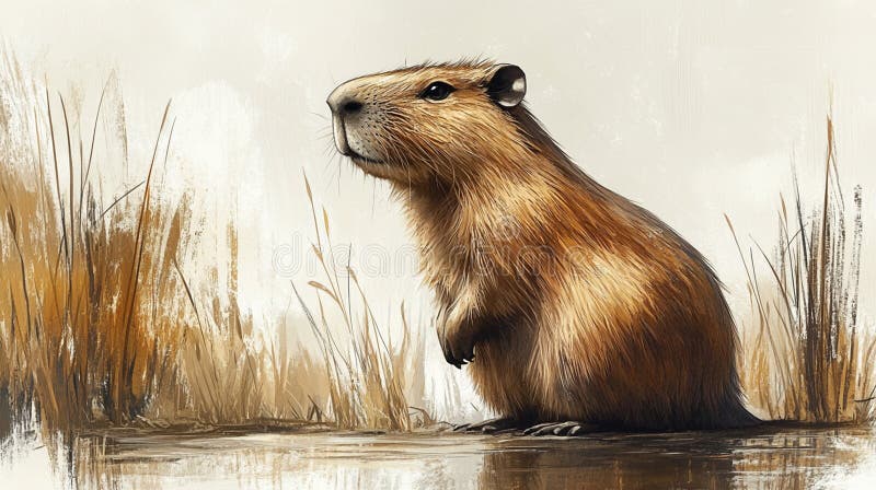 Cute Minimalistic Simple Capybara Side Profile Stock Illustrations – 7 ...