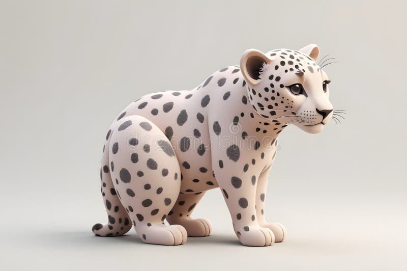 A Cute Minimalistic Simple Leopard is Generated Using AI. Stock ...