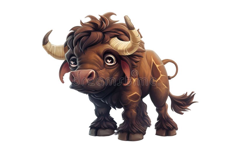 Cute Minotaur Isolated on White Background. Stock Image - Image of ...
