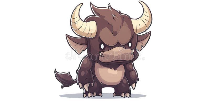 Cute Minotaur Isolated on White Background. Stock Image - Image of ...