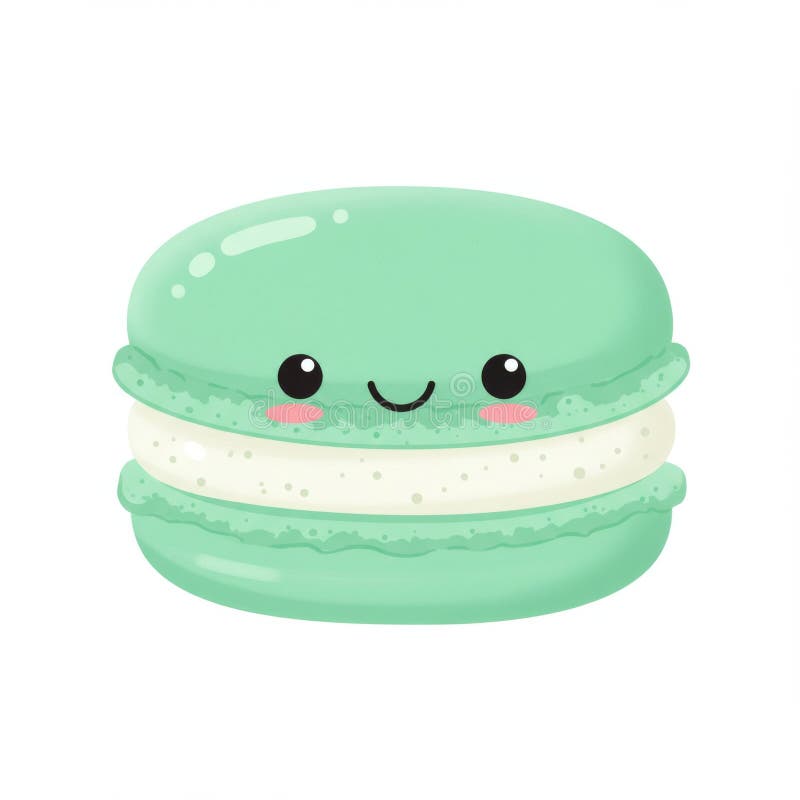 Cute Mint Green Macaron Illustration Stock Illustration - Illustration of artistic, cute: 380200633